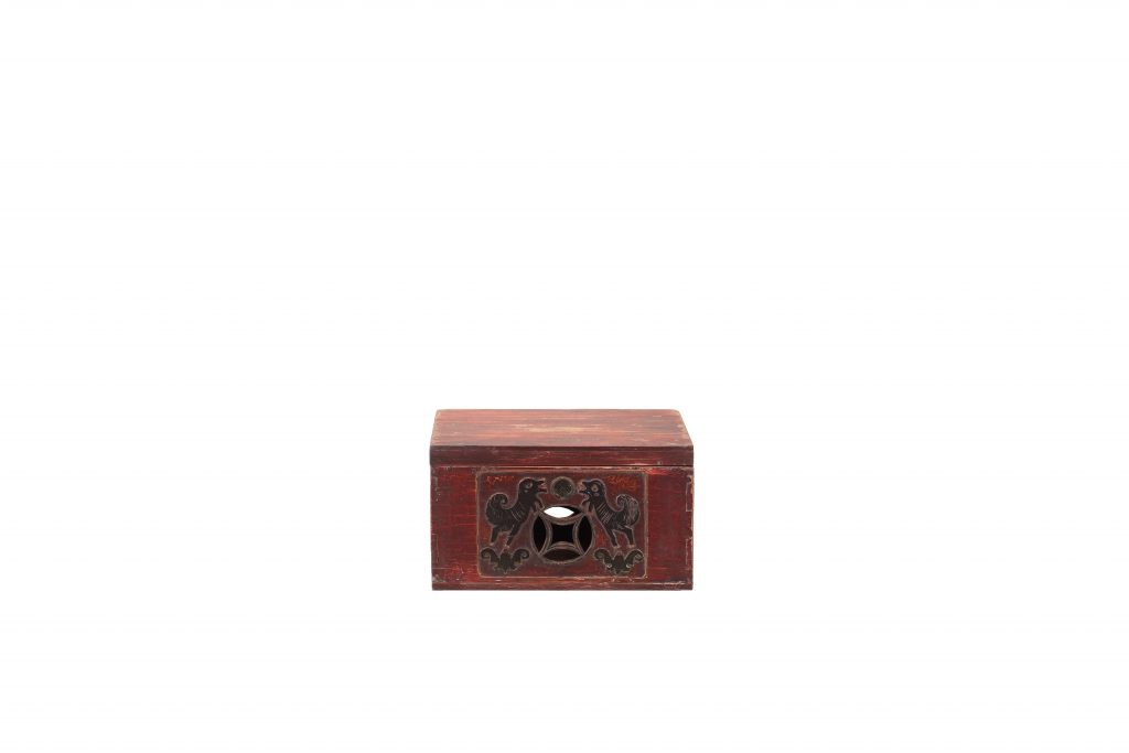 Hand Carved Red Antique Storage Trunk – NookDeco