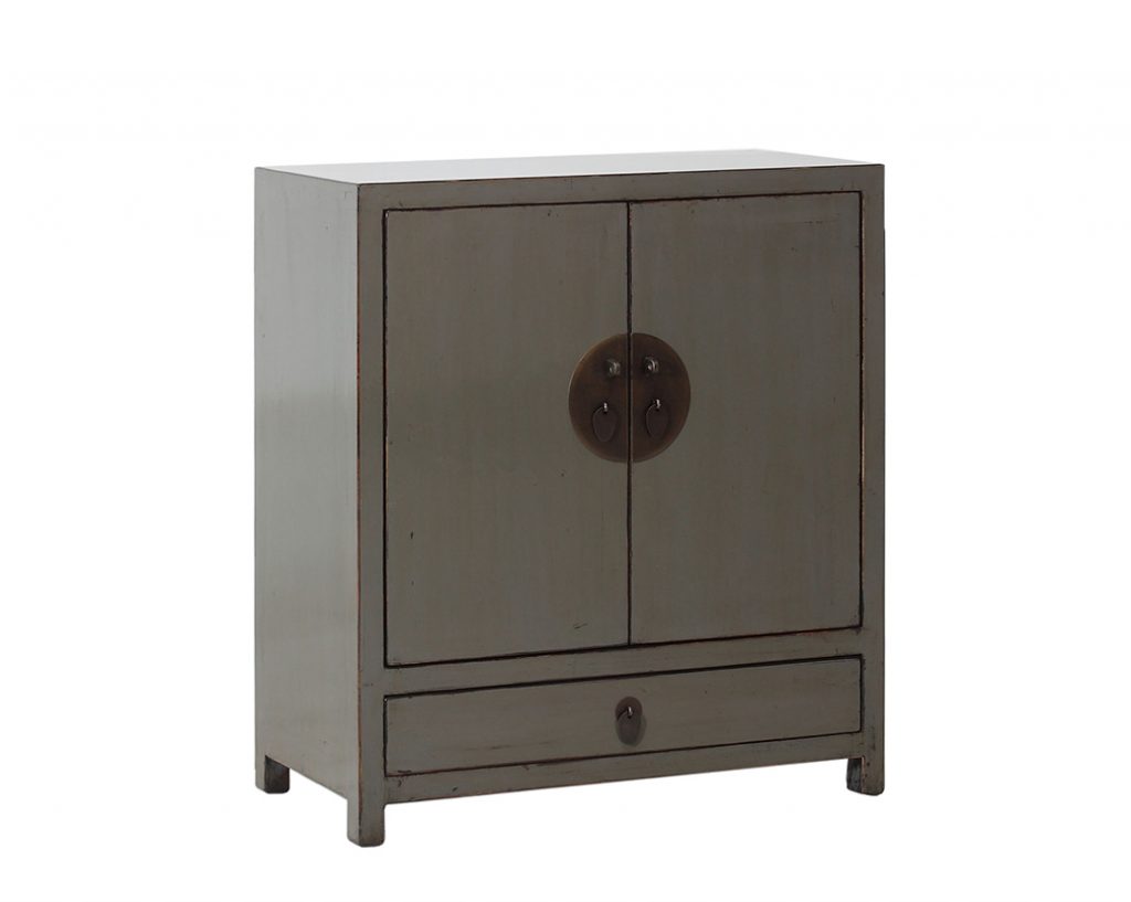 Light Grey High Lacquer 2 Door Cabinet – NookDeco