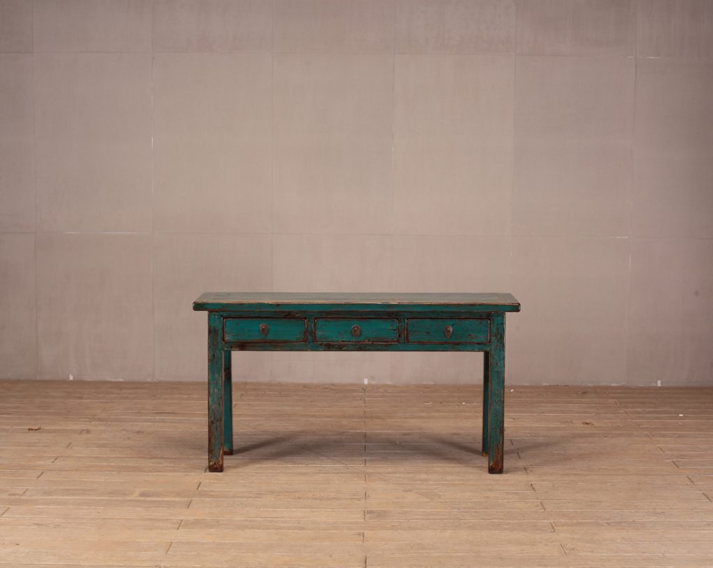 Peacock Blue 3 Drawer Console Table – NookDeco