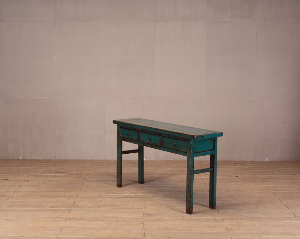 Peacock Blue 3 Drawer Console Table – NookDeco