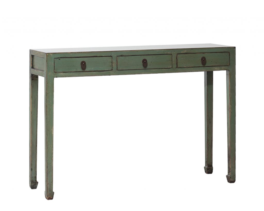 Olive Green 3 Drawer Console Table – NookDeco