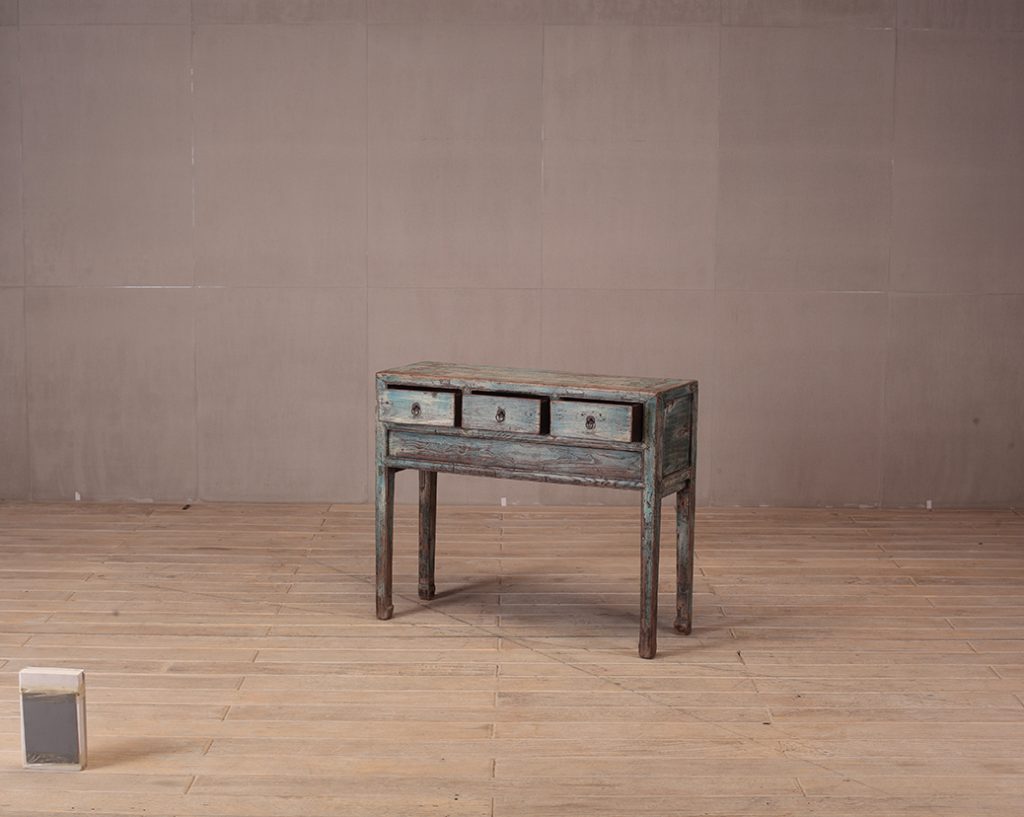 Light Teal High Lacquer 3 drawer Console Table – NookDeco
