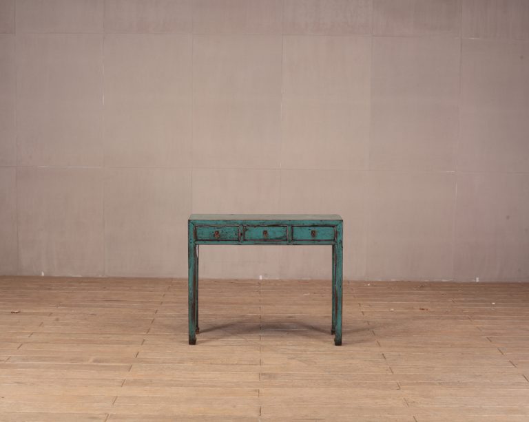 Peacock Blue High Lacquer 3 Drawers Console Desk – NookDeco