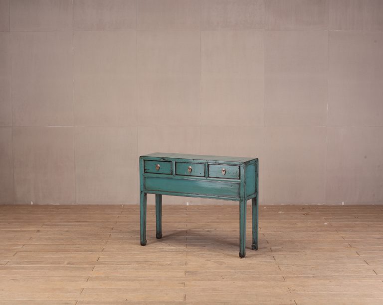 Tiffany Blue High Lacquer 3 Drawer Console Table – NookDeco