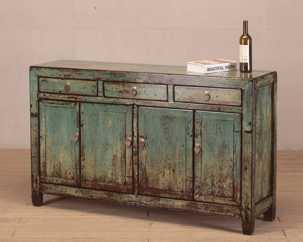 Green Turquoise 4 door 3 drawer Sideboard – NookDeco