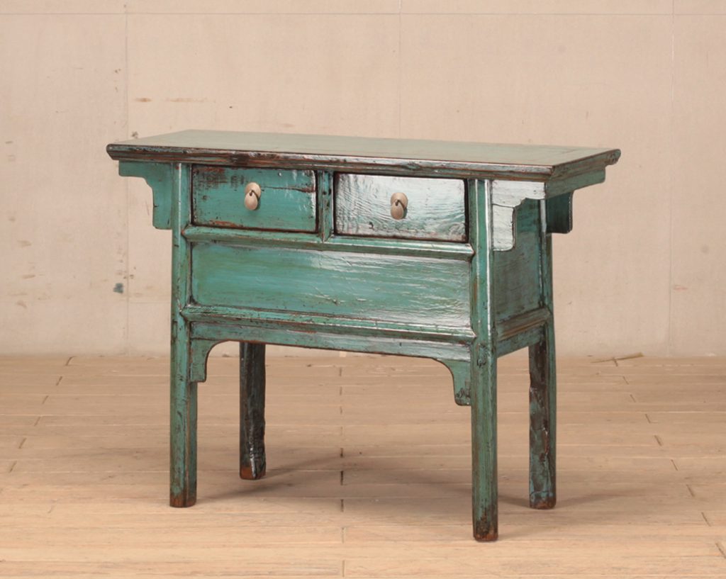 Teal Blue High Lacquer 2 Drawers Console Table – NookDeco